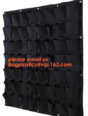China Eco Friendly Non Woven Vertical Hanging Garden Planter Bag 60x30cm 4 Pockets Wall Greening Outdoor Pot for sale