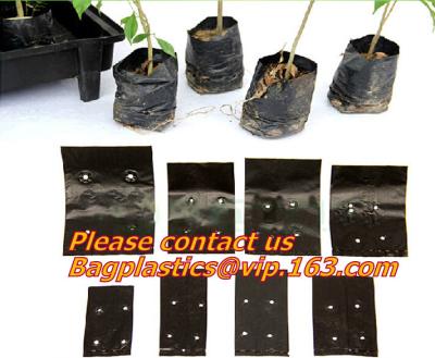 China LDPE Plastic Grow Bags 1 Gallon Heavy Duty Nursery Planters with Drainage Holes for sale