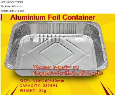 China Disposable Aluminum Foil Container 70mic Thickness 210x140mm for Catering Fast Food Takeaway for sale