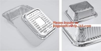 China Custom Logo Disposable Rectangular Aluminum Foil Food Takeaway Container 70 Micron with Paper Lid for sale