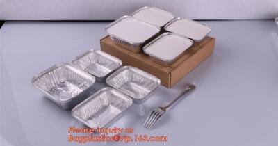 China Sealable Aluminum Foil Takeaway Containers 70 Micron Thickness 210x140mm Disposable Food Container for sale