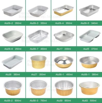 China Disposable Aluminum Foil Pizza Baking Tray 210x140mm 70 Micron Takeaway Container for sale