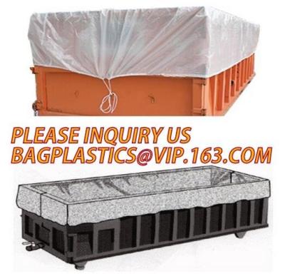 China Heavy Duty Drawstring Dumpster Container Liner 6 Mil PE for 20-40 Yard Roll Off Waste Disposal for sale