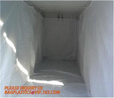 China 8 Mil PE Dumpster Container Drawstring Liners 22x96x66 Black Open Top Polyethylene Roll Off for sale