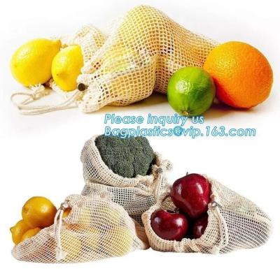 China 100% Cotton Mesh Produce Bag Washable Reusable Eco Friendly Fruit Vegetable Shopping Tote 90gsm 350gsm for sale