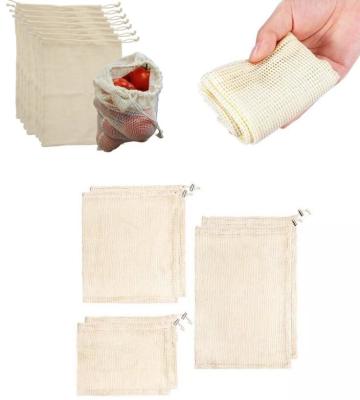 China Reusable Cotton Mesh Shopping Bag Eco Friendly Durable Produce Net Tote for Grocery Storage 1000pcs MOQ for sale