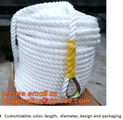 China 1/2 in White Twist Polyester Rope 30-50m High Strength 25KN Polypropylene Marine Safety Rope for sale