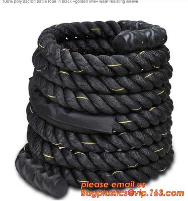 China Poly Dacron Battle Rope 1.5 Inch 40 ft Heavy Duty Sports Training Rope for Fitness and Strength Workouts for sale