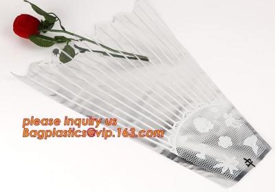 China BOPP CPP Plastic Fresh Flower Sleeve 30cm Romantic Valentine Wrapping Flower Sleeve Pack for sale