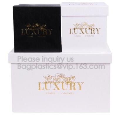 China Custom Printed Cardboard Luxury Gift Box with Ribbon 1200g Coated Paper for Flowers for sale