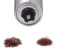 China Stainless Steel Manual Coffee Grinder Brushed Adjustable Burr Mill 304 for sale