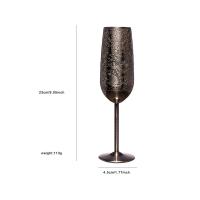 China 200ml Stainless Steel Champagne Glass Black Wine Glass for Bar Use 18/8 for sale
