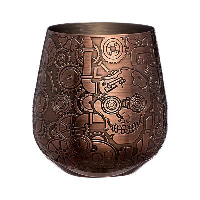 China Egg Shape Stainless Steel Stemless Wine Glass 18/8 7.5x10.2cm Unbreakable Portable Tumbler for sale