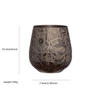 China Cyberpunk Style Stainless Steel Wine Glass 7.5x10.2cm Double Wall Insulated Stemless Cup for sale