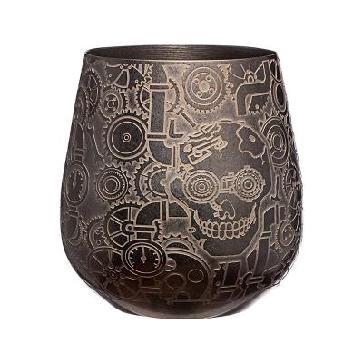 China Cyberpunk Style Stainless Steel Wine Glass 7.5x10.2cm Double Wall Insulated Stemless Cup for sale