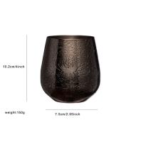 China SS304 Black Stag Style Stemless Wine Glass 7.5x10.2cm Double Wall Insulated for sale