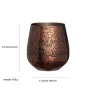 China Stainless Steel Stemless Wine Glass 7.5x10.2cm Copper Stag Design Egg Shape for sale