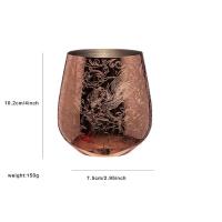 China Copper Stainless Steel Stemless Wine Glass Egg Shape Etched Fairy Castle 7.5x10.2cm for sale