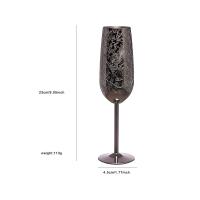 China Stainless Steel Champagne Flutes 200ml Black Plated Etched Wine Glasses for Party for sale