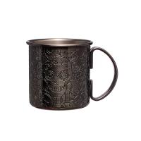 China Etched Stainless Steel 304 Mule Mug 12oz Black Travel Camping Wine Cup for sale