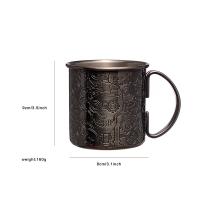 China Etched Stainless Steel 304 Mule Mug 12oz Black Travel Camping Wine Cup for sale