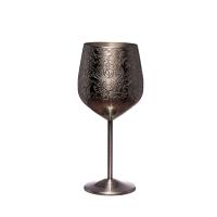 China Premium Grade 18/8 Stainless Steel Unbreakable Wine Glasses 18oz Black for sale