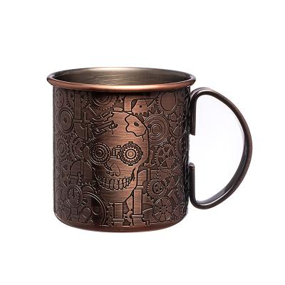 China Etched Stainless Steel Copper Mug 12oz Unbreakable Travel Cup for Bar Party for sale