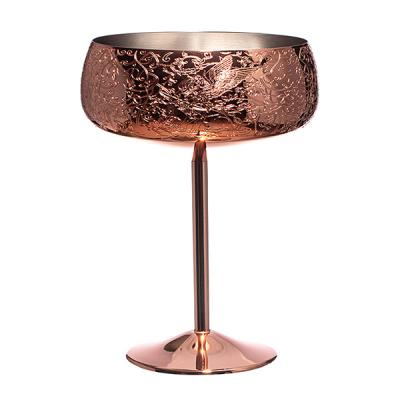 China Stainless Steel Wine Glass 13.5 OZ Unbreakable Metal Wine Goblet Fairy Design for sale