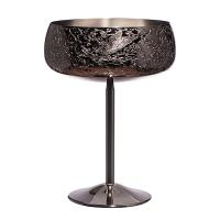 China Unbreakable 304 Stainless Steel Stemmed Wine Glass 13.5oz Gunmetal Black Portable Goblet for sale