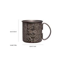China 304 Stainless Steel Steampunk Mule Mug 12oz Unbreakable Etched Wine Cup for Picnic for sale