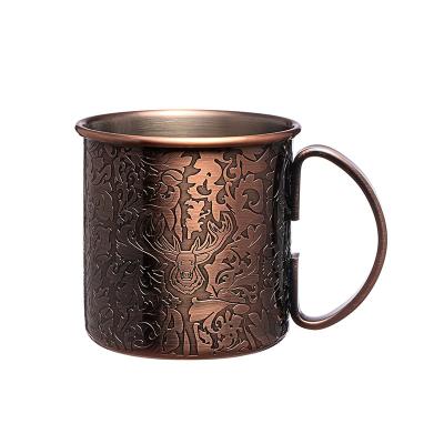 China 18/8 Stainless Steel Wine Mug Copper Plated 400ml for Party Entertainment for sale