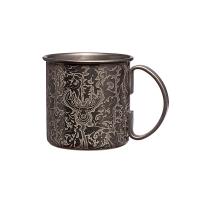 China 18/8 Stainless Steel Wine Mug 400ml Baroque Etched Shock Mule Cup Business Gift for sale