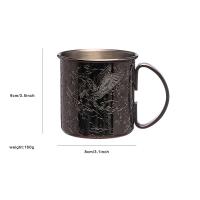 China LFGB Stainless Steel 304 Black Mule Mug 8x9cm Etched Design for Cocktail Wedding Gift for sale