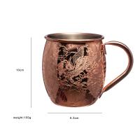China Large 18oz Moscow Mule Mugs Stainless Steel Copper Wine Cup with Classic Handle for sale