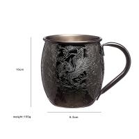 China 18oz Food Grade SS304 Stainless Steel Mule Mugs Gunmetal Black Cocktail Drinking Mugs for sale