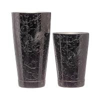 China Food Grade 304 Stainless Steel Boston Cocktail Shaker 750ml Black Etched Design for sale