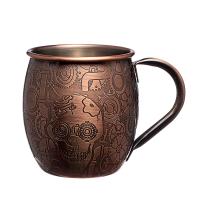 China 18 oz Hammered Stainless Steel Copper Mule Mug 304 Food Grade Corrosion Resistant for sale