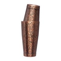China Stainless Steel 304 Etched Boston Shaker Copper Plated 750ml Bar Cocktail Shaker for sale
