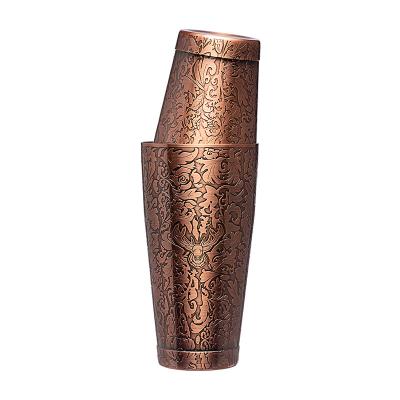 China Stainless Steel 304 Baroque Boston Cocktail Shaker 750ml Unbreakable for sale