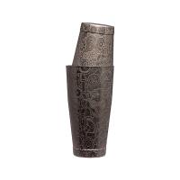 China Stainless Steel 304 Boston Cocktail Shaker 750ml Etched Steampunk Design for sale