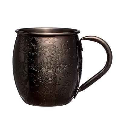 China Stainless Steel Moscow Mule Mug 18oz Stag Style Insulated Copper Effect Coffee Tumbler for sale