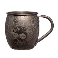 China 18oz Food Grade SS18/8 Stainless Steel Hammered Moscow Mule Mug Silver for sale