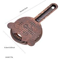 China Stainless Steel Cocktail Strainer 16x9.8cm Vintage Copper Hawthorne Julep Fine Mesh Bar Tool for sale