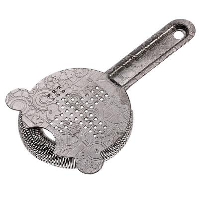 China Cyberpunk Skull Pattern Stainless Steel Cocktail Strainer 16x9.8cm for Home Bar for sale