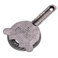 China Stag Pattern Black Stainless Steel Cocktail Strainer 304 16x9.8cm for Home Bar for sale