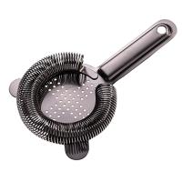 China Stag Pattern Black Stainless Steel Cocktail Strainer 304 16x9.8cm for Home Bar for sale