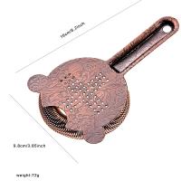 China Stainless Steel 304 Cocktail Strainer Copper Plating Stag Pattern 16x9.8cm Bar Tool for sale