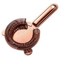 China Fairy Castle Design Copper Plating Cocktail Strainer 16x9.8cm Stainless Steel 18/8 Bar Strainer for sale