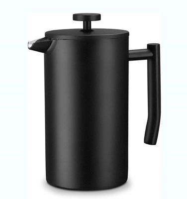 China Double Wall Insulated Stainless Steel French Press Coffee Pot 1000ml Food Grade for sale