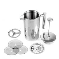 China Double Walled Insulated Stainless Steel French Press Coffee Pot 1000ml for sale